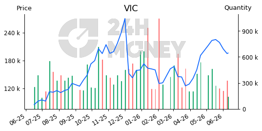 VIC: Thống kê giao dịch - Lịch sử giá cổ phiếu | 24HMoney