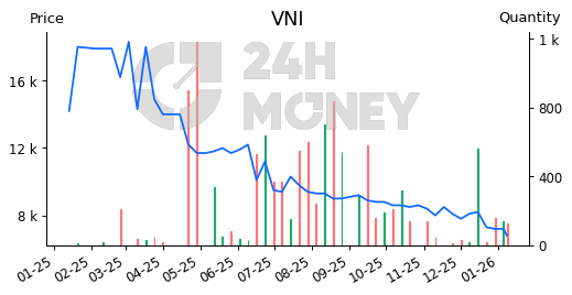 VNI: Thống kê giao dịch - Lịch sử giá cổ phiếu | 24HMoney
